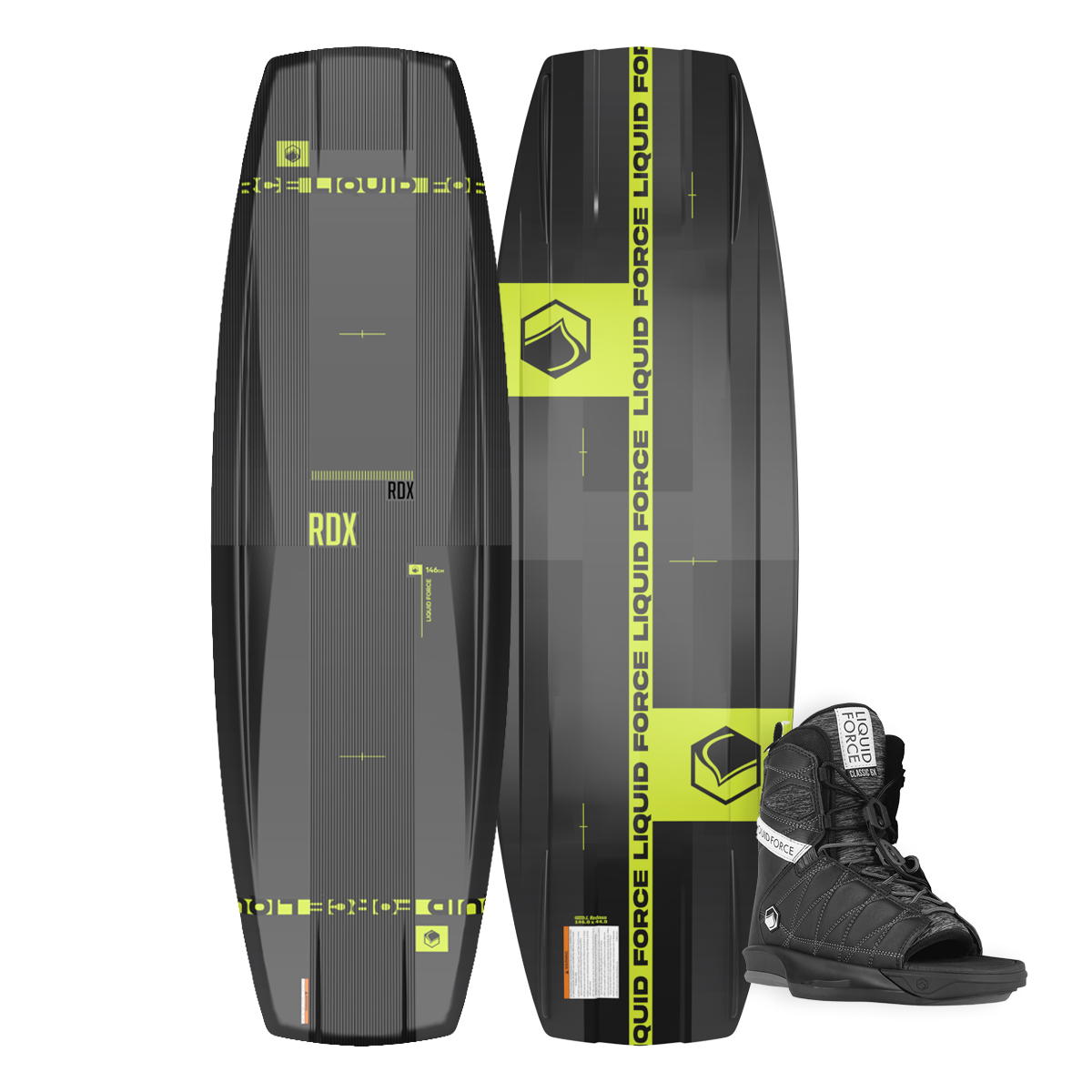 2025 Liquid Force RDX Wakeboard w/ Classic 6X Open Toe wakeboard Bindi ...