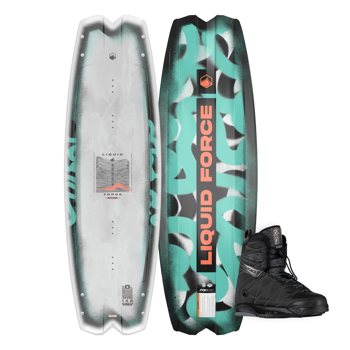 2025 Liquid Force Remedy Wakeboard w/ Classic 6X Wakeboard Bindings ...